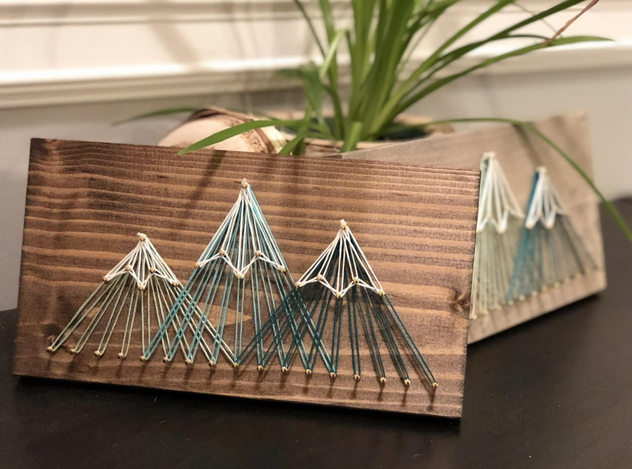 String Art 3 Peak - Brown – Mountain Mercantile Canmore