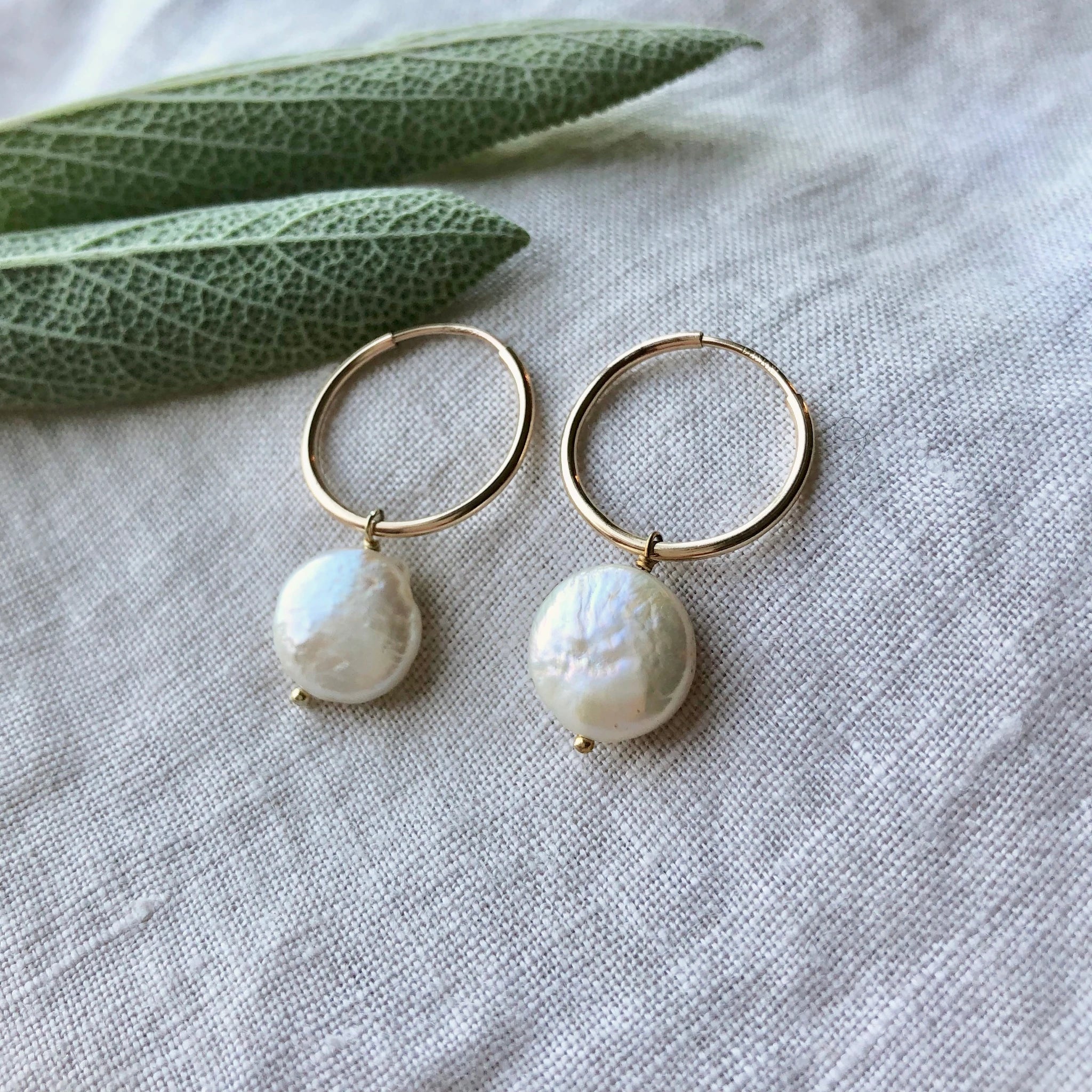 Brenda Hoops Gold with Cream Pearls – Mountain Mercantile Canmore